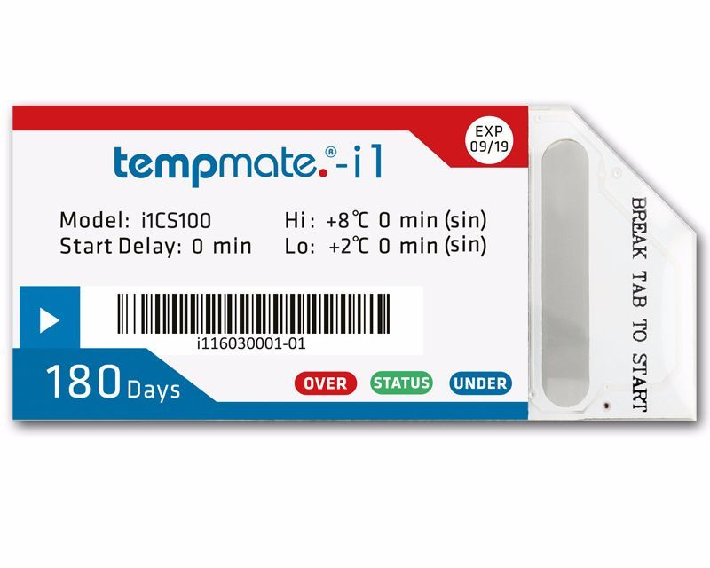 tempmate.®-i1 Single-use temperature indicator